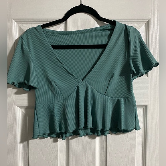 SHEIN | Tops | Shein Teal Crop Top | Poshmark